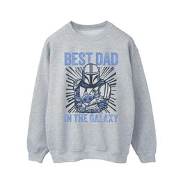 Star Wars - "Mandalorian Best Dad Galaxy" Sweatshirt f&uuml;r Herren (Grau)