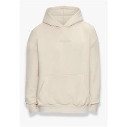 Kapuzensweatshirt DROPSIZE "Dropsize Herren Dropsize Heavy Oversize Middle Embo Hoodie", Herren, Gr. S, coconut milk, 70% Baumwolle, 30% Polyester, Sweatshirts