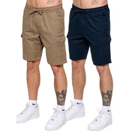 Kruze | 2er-Pack Herren Cargo-Shorts - BEIGE/NVY