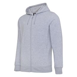 Umbro Herren Club Leisure Hoodie mit durchgehendem Rei&szlig;verschluss (Grau meliert/Wei&szlig;)