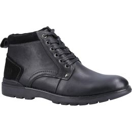 Hush Puppies Herren Dean Lederstiefel (Schwarz)