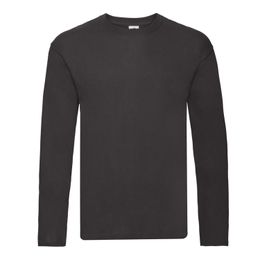 Fruit of the Loom Herren R Langarm T-Shirt (Schwarz)