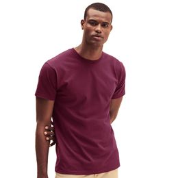 Fruit of the Loom | Mens Crew Neck Kurzarm T-Shirt-Burgundy (5 Pack)