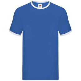 Fruit of the Loom - "Ringer" T-Shirt f&uuml;r Herren (K&ouml;nigsblau/Wei&szlig;)