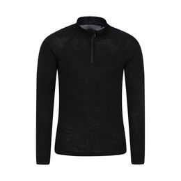Mountain Warehouse Herren Merino II Base Layer Top (Schwarz)