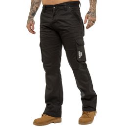 Enzo | Herren Cargo Combat Jeans - Schwarz