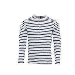 Premier Mens Long John Roll Sleeve T-Shirt (Wei&szlig;/Marine)