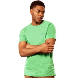 Gant | Herren T-Shirt mit Rundhalsausschnitt Kontrast Logo - Gr&uuml;n