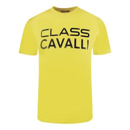 Gelbes T-Shirt mit Cavalli Class-Logo