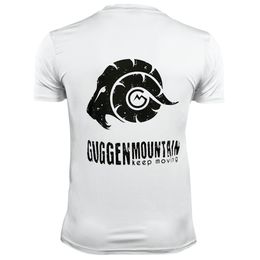 GUGGEN Mountain Herren Fitness Funktionsshirt T-Shirt mit Logo Sport Outdoor Weiss