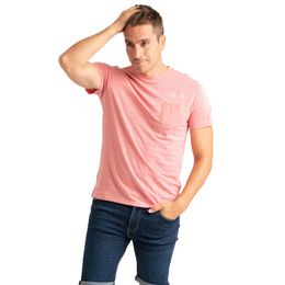 Herren Kurzarm gestreiftes strukturiertes T-Shirt mit Tasche PRI2540