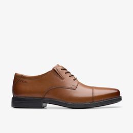Clarks Cosgrove Cap Dunkelbraune Leder-Schuhe