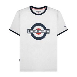 Lambretta - "SS25" T-Shirt Logo f&uuml;r Herren (Wei&szlig;/Marineblau)