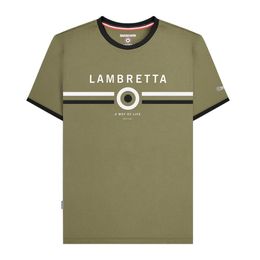 Lambretta - T-Shirt Ringer-Stil f&uuml;r Herren (Khaki)