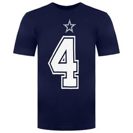 Nike NFL Dallas Cowboys 4 Dak Prescott Herren-T-Shirt, Marineblau