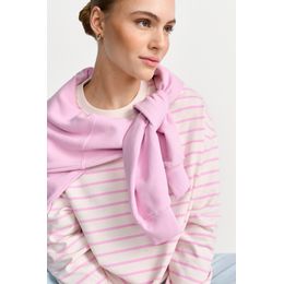 Sweatshirt RICHROYAL, Damen, Gr. L, soft orchid, Sweatware, Obermaterial: 65% Baumwolle, 35% Polyester, geringelt, gestreift, bequem h&uuml;ftlang, Rundhals, Rippb&uuml;ndchen, Sweatshirts Sweatshirt, im dezenten oversized Look, mit Bruststickerei