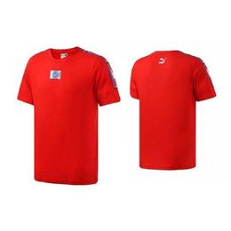 Puma 90S Retro Tape Kurzschl&auml;fe T-Shirt Top Tee Red Mens 579516 04