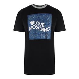 Schwarzes T-shirt Mit Paisley-print Und Logo Von Love Moschino
