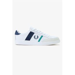 Fred Perry B725 Leder Wildleder Herren Wei&szlig;/Navy/Mint Sneaker