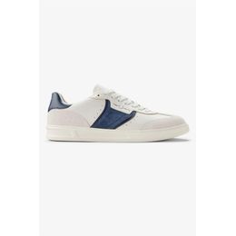 Fred Perry B4 Strukturierte Leder/Velours Herren Porzellan/Blaue Sneaker