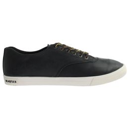SeaVees Hermosa Sneaker Wintertide Schwarz ge&ouml;lte robuste Leder schwarze Herrenschuhe