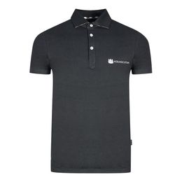 Aquascutum Aldis Crest Block Logo Schwarzes Poloshirt