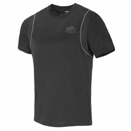 Umbro-Grafiklogo Kurzh&uuml;lse schwarze Crew M&auml;nner Ptf Poly T-Shirt 65844g Kmk Schwarz