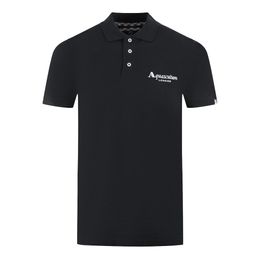Aquascutum London Klassisches schwarzes Poloshirt