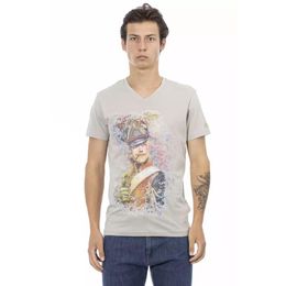 V-Ausschnitt Milit&auml;rdruck T-Shirt