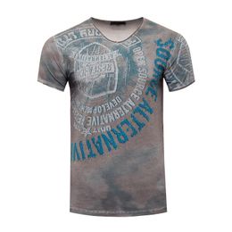 Rusty Neal V-Neck T-Shirt mit Strass Steinen Besetzt