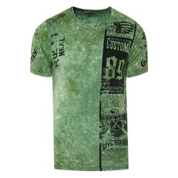 Rusty Neal Washed Biker T-Shirt mit Front & Back Prints