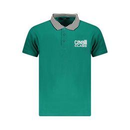 Cavalli Class Gr&uuml;nes Baumwoll-Herren Poloshirt