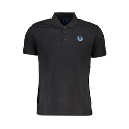 Gianmarco Venturi Schwarzes Baumwoll-Herren-Polohemd