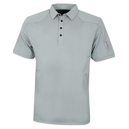 Island Green - Poloshirt Abgesteppt f&uuml;r Herren - Emblem (Schlachtschiff Grau)