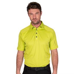 Island Green - Poloshirt Abgesteppt f&uuml;r Herren - Emblem (Limone)