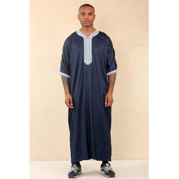 Blaue marokkanische Thobe Jubba Robe f&uuml;r Herren Eid Djellaba Gandoura