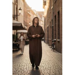 Braune Kapuzen-Eid-Marokkanische Jubba-Robe f&uuml;r Herren Ramadan Eid Thobe LFS - HM12