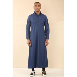 Blauer Herren-Thobe, arabische saudi-arabische emiratische islamische Kleidung, Jubba-Robe