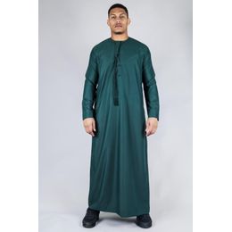 Gr&uuml;nes Thobe Emirati islamisches Jubba-Gewand f&uuml;r Herren, Eid-Quaste, normale Passform