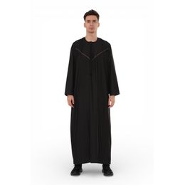 Herren Eid Schwarze marokkanische Thobe Robe Djellaba Ramadan Eid Jubba- HM10