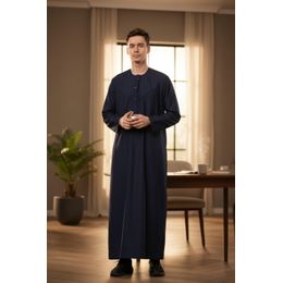 Herren Navy Eid Marokkanische Jubba Robe Djellaba Ramadan Eid Thobe LFS-HM11