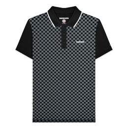 Lambretta - Poloshirt Rundum bedruckt f&uuml;r Herren (Schwarz)