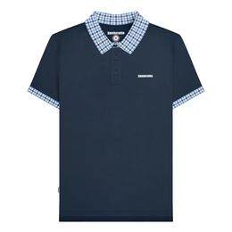 Lambretta Herren Gingham Big & Tall Poloshirt (Marineblau)