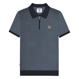 Lambretta - Poloshirt f&uuml;r Herren, mit kurzem Rei&szlig;verschluss (Marine)