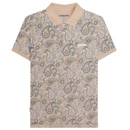 Lambretta Herren Paisley Poloshirt (Stein)