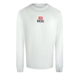 Diesel - Wei&szlig;es Langarm-t-shirt Mit Neuem D-logo