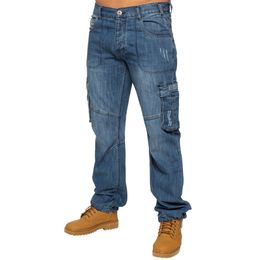 Enzo | Herren Combat Denim Jeans - Blau