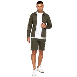 Enzo | Herren Cargo-Trainingsanzug mit Shorts Set - Khaki