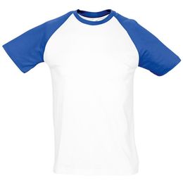 SOLS Herren Funky Contrast Kurzarm T-Shirt (Wei&szlig;/Royal Blau)