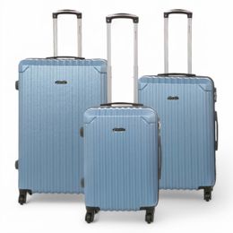 Hartschalen-Reisekoffer aus ABS mit 8 R&auml;dern, Blau